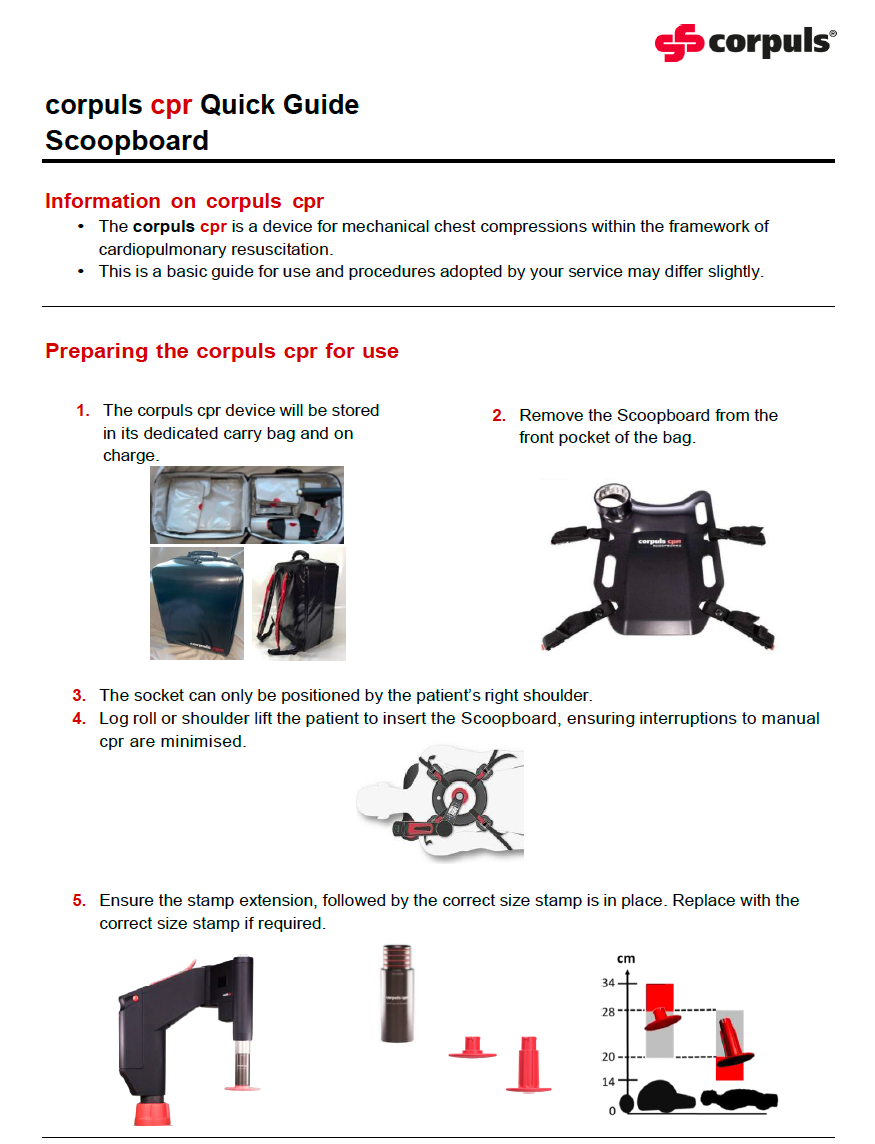 corpuls cpr with Scoopboard Quick Guide a)